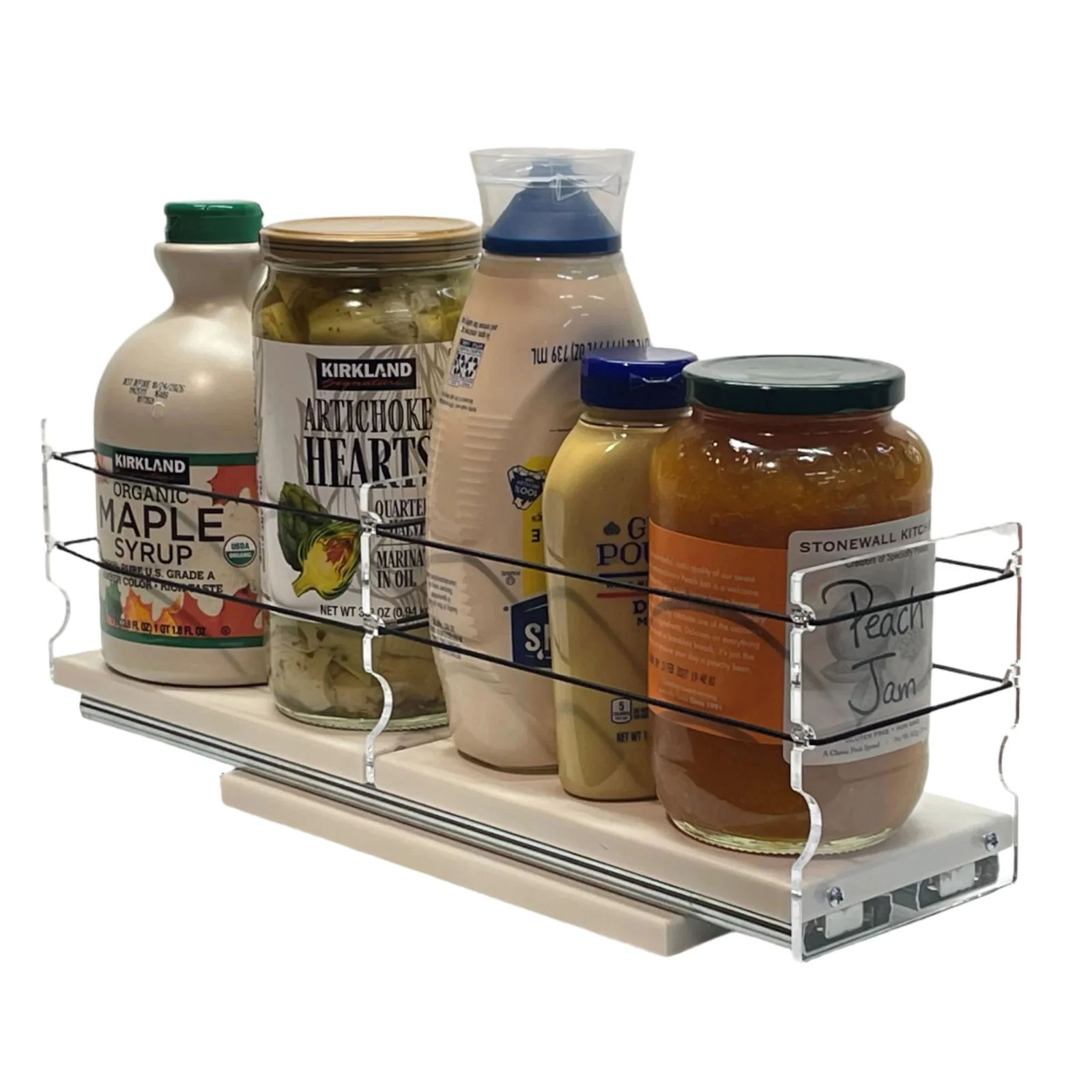 Pull-Out Condiment Fridge Drawer Organizer | Vertical Spice