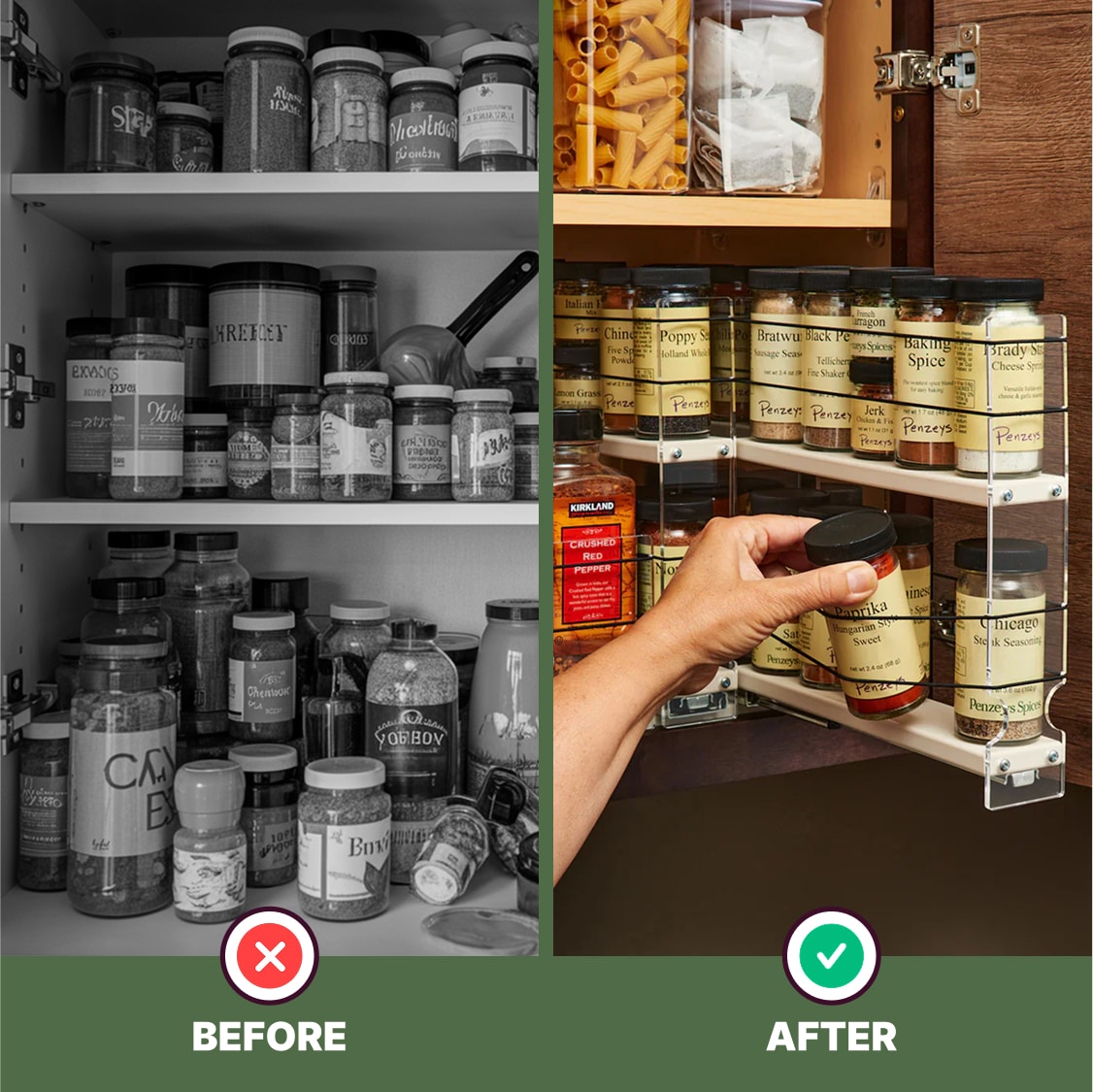 Shop Pull-Out Spice Racks by Cabinet Size | Vertical Spice